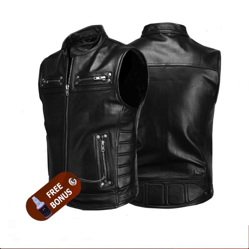 Jual Rompi Kulit Vest Kulit Bikers Motor Touring | Shopee Indonesia