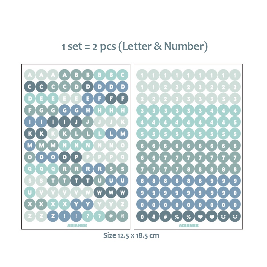 Jual HX119 [1 set = 3 lembar] Stiker Huruf Abjad Angka Alphabet ...