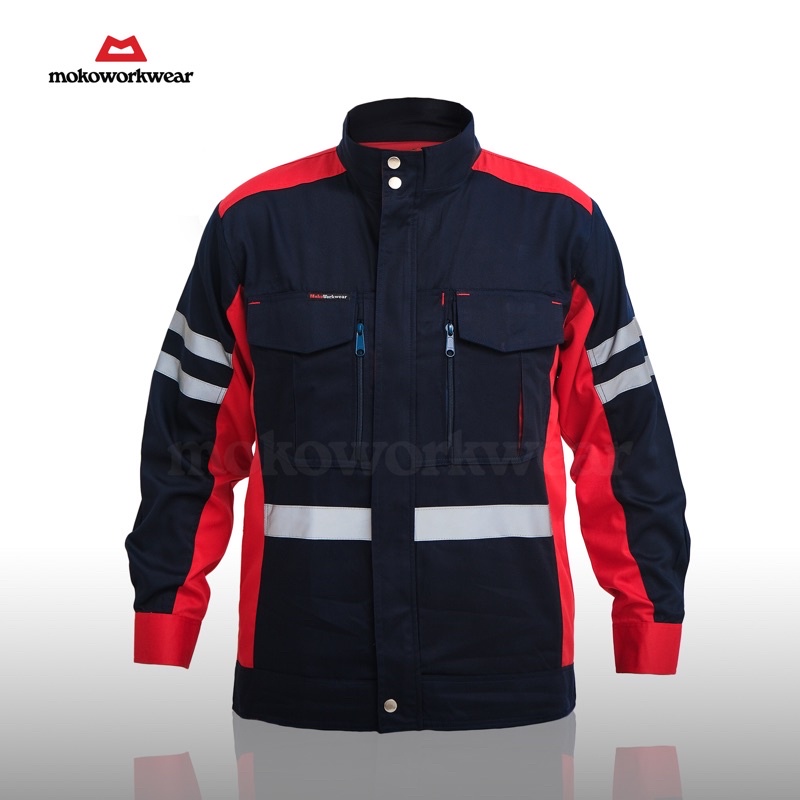 Jual MokoWorkwear - Jaket Wearpack Safety Red Navy Merah Dongker Jaket ...