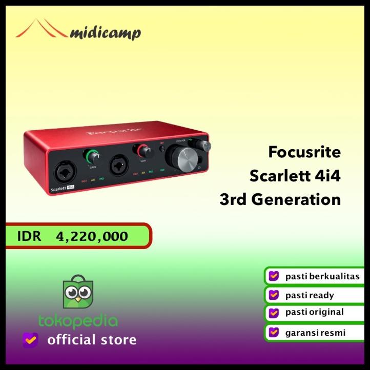 Jual Focusrite Scarlett 4I4 3Rd Gen 4X4 Usb Audio Interface | Shopee ...