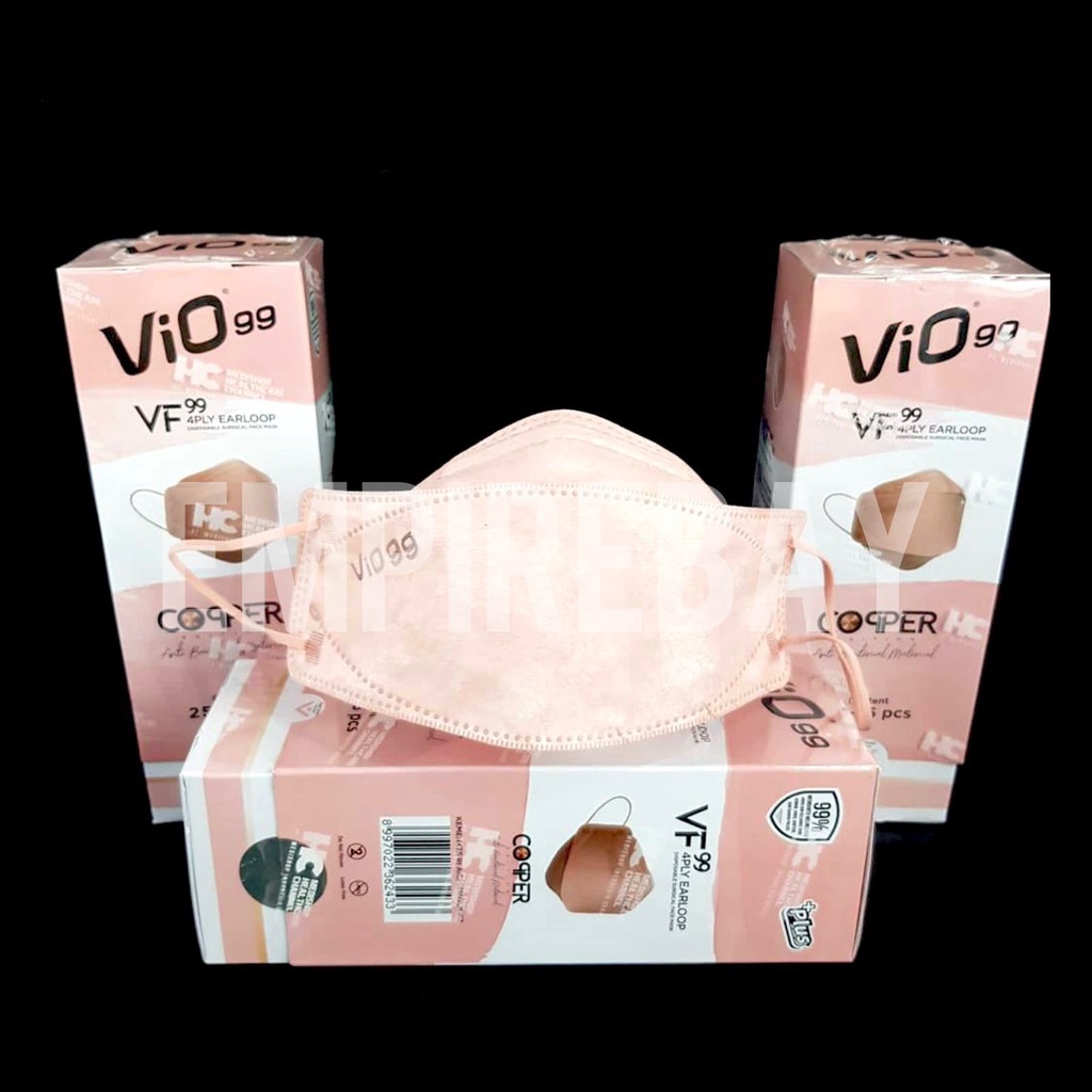 Jual Masker Medis Vio KF94 VF99 4 PLY 30 PCS Copper Earloop KEMENKES ...