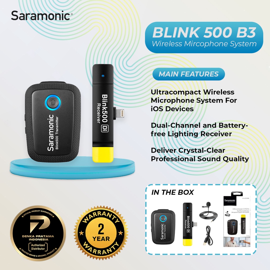 Jual Saramonic Blink 500 B3 Digital Wireless Microphone Omni Lavalier