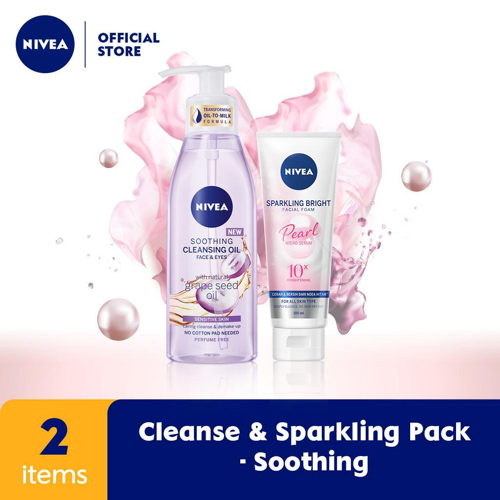 Jual Nivea Soothing Cleansing Oil 150 mL + Nivea Sparkling Bright ...