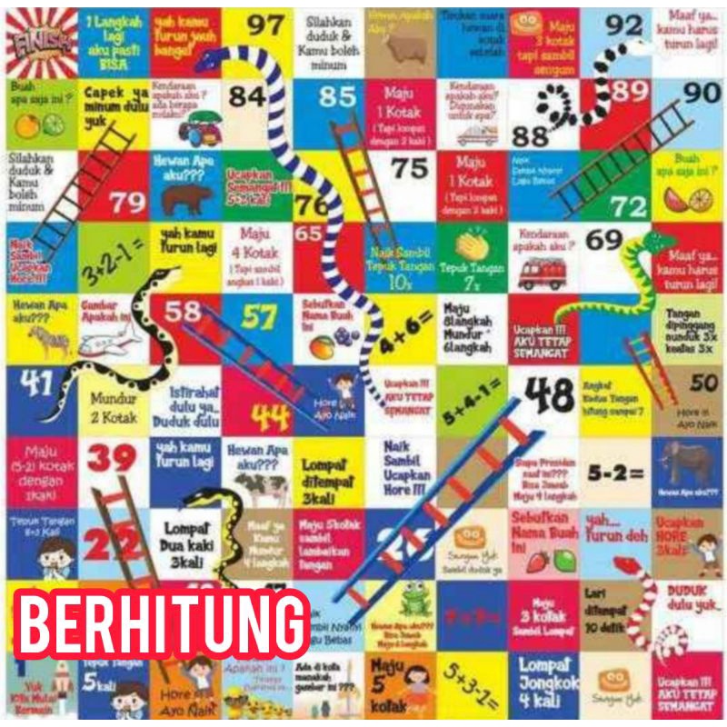 Jual Snake and ladder ular tangga jumbo dadu kertas / flanel | Shopee ...