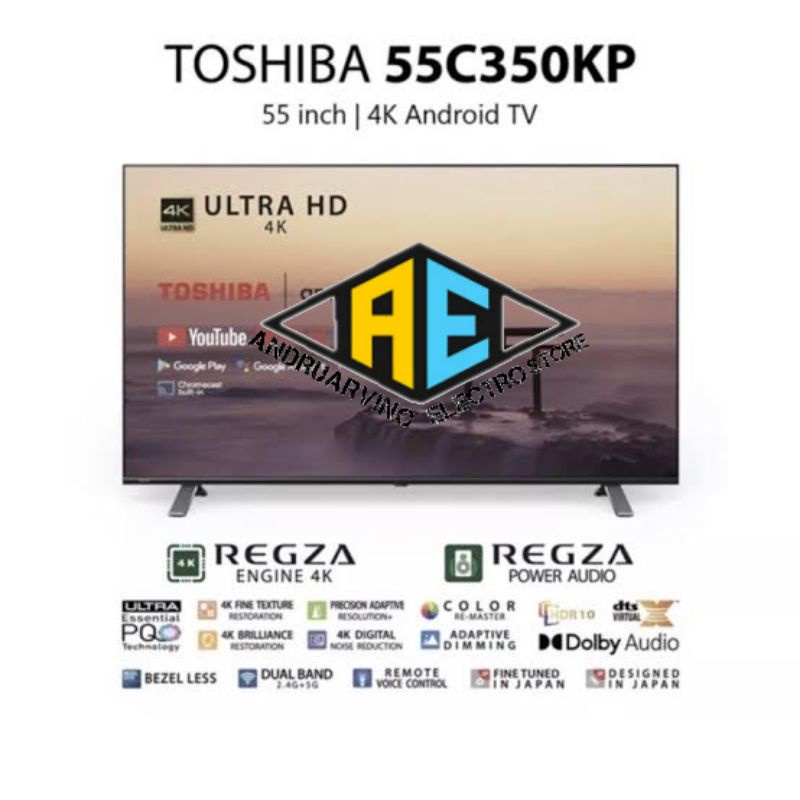 Jual TOSHIBA LED TV 55 Inch 55C350KP Android UHD 4K New Series (2021) | Shopee Indonesia