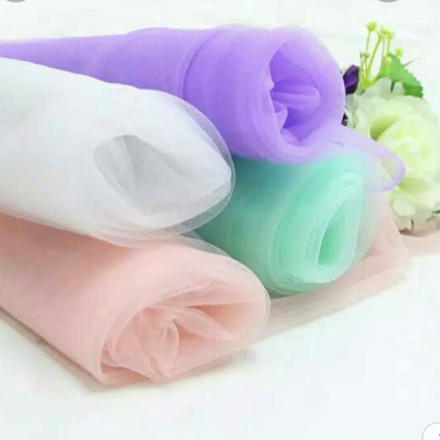 Jual kain tule /kain tile ukuran besar 50 x 60cm Pasltik kado bungkus ...