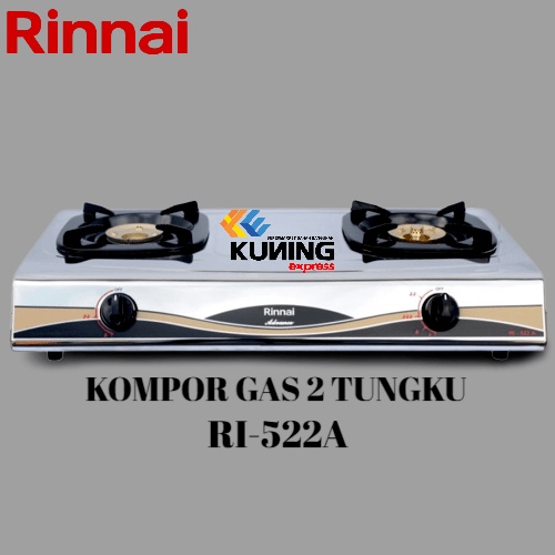 Jual RINNAI Kompor Gas Stainless 2 Tungku Ri-522A RI 522 A SNI Original ...