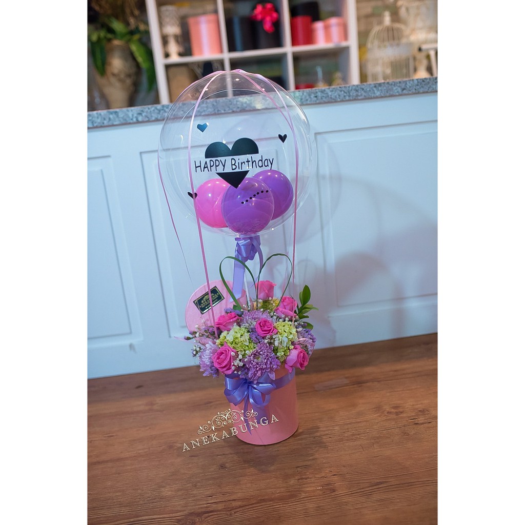 Jual Rangkaian Bunga Asli Balon Baloon Fresh Flower Birthday Ulang ...