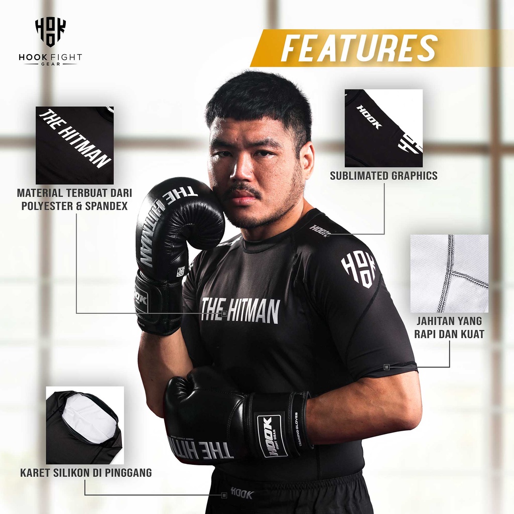 Jual Rashguard BJJ MMA Compression Hook x Angga The Hitman | Shopee ...
