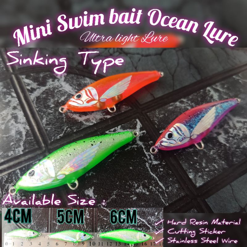 Jual UMPAN MINI SWIMBAIT RESIN 4CM/5CM/6CM SINKING FLUTTER ULTRALIGHT ...