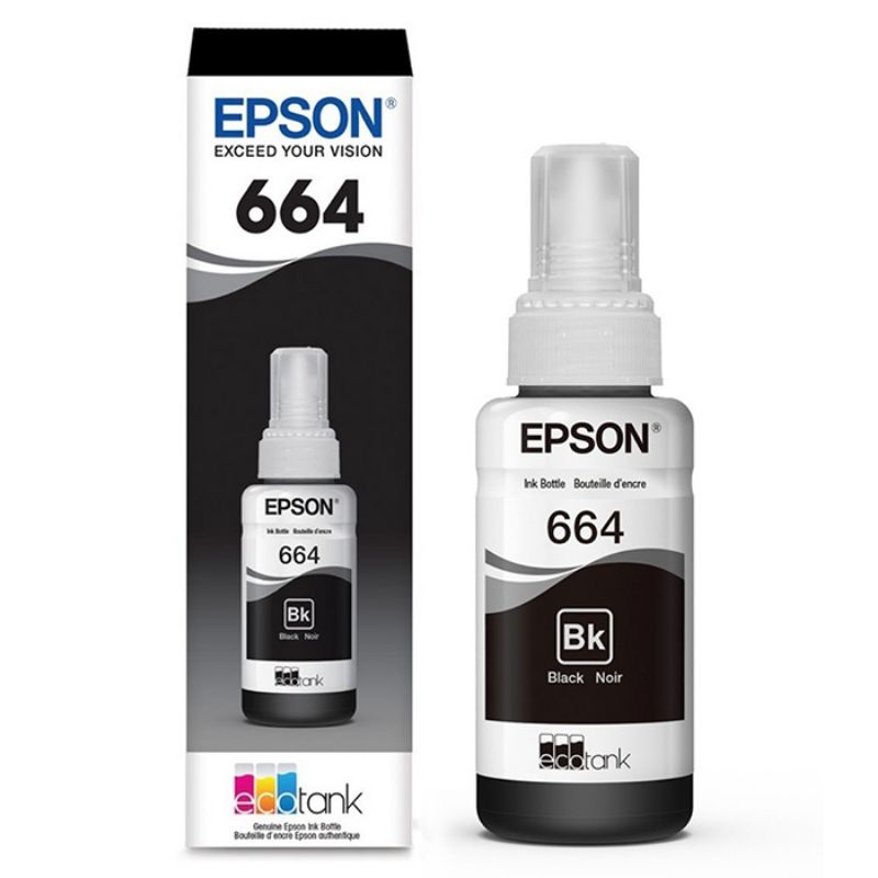 Jual Tinta Printer Epson 664 (BK,C,Y,M) Color Hitam ( Black ) | Shopee Indonesia