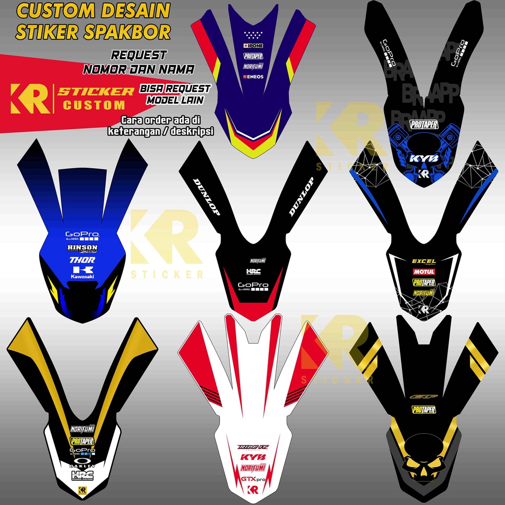 Jual Stiker SPAKBOR CRF RMZ KX KTM YZ KLX GORDON | Request desain ...