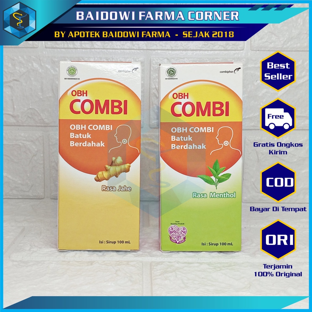 Jual OBH COMBI BATUK BERDAHAK RASA JAHE DAN MENTHOL KEMASAN 100 ML ...