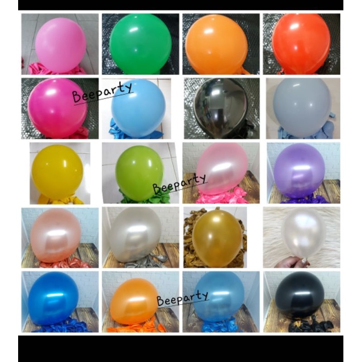 Jual Balon Doff Metalik Latex Tebal 12inch isi 10 | Shopee Indonesia