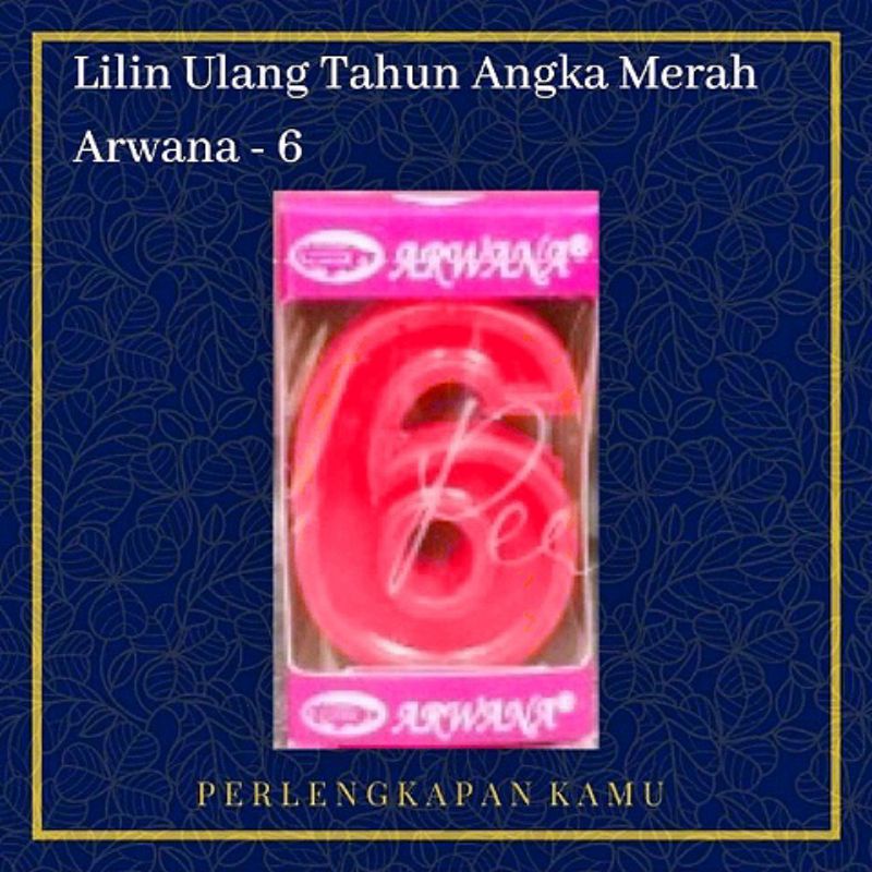 Jual Lilin Angka Tangkai Merah Nomor 6 Birthday Candle Ulang Tahun ...