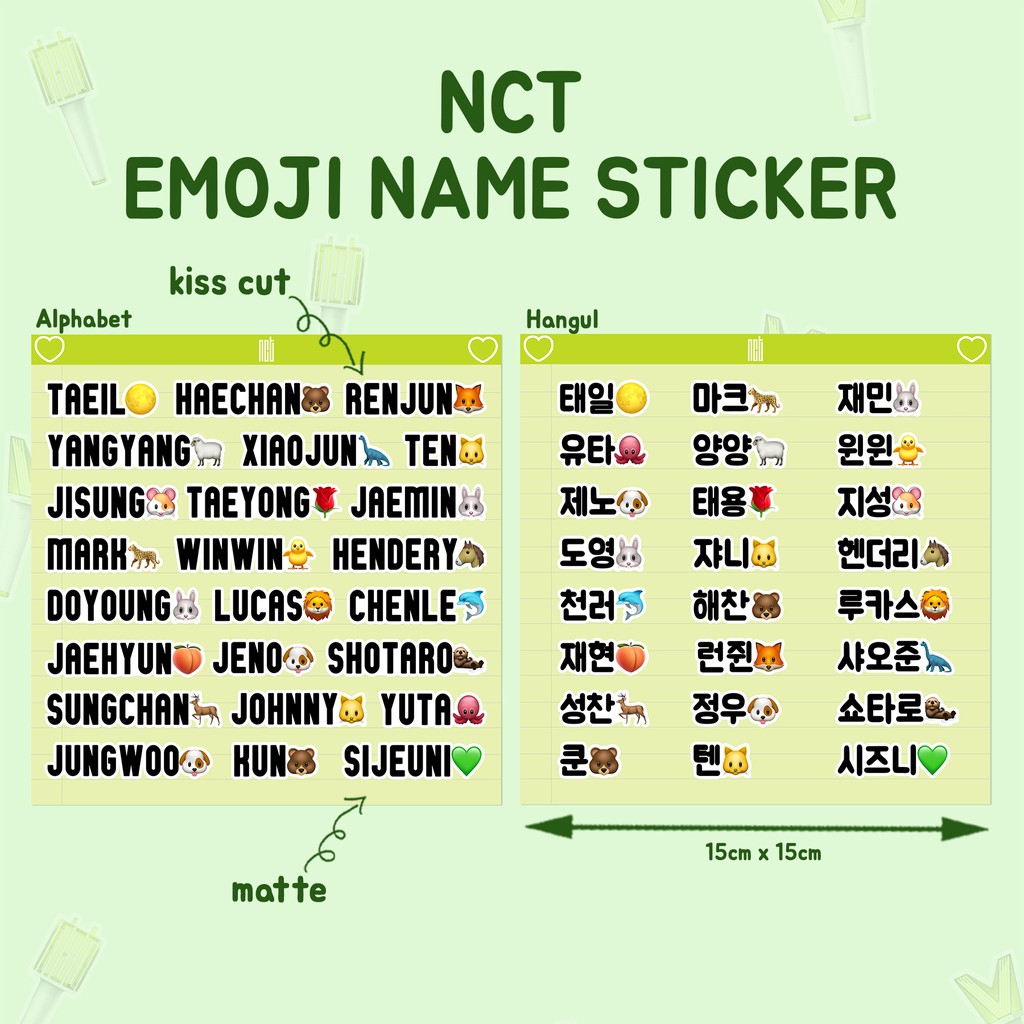Jual NCT 2020 Emoji Name Sticker / Stiker Nama Member NCT Kiss cut NCT ...