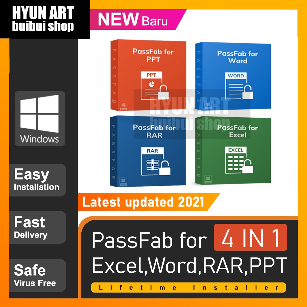 Jual [ 4 IN 1 ] PassFab for Excel, Word, PPT, RAR Password Recovery ...