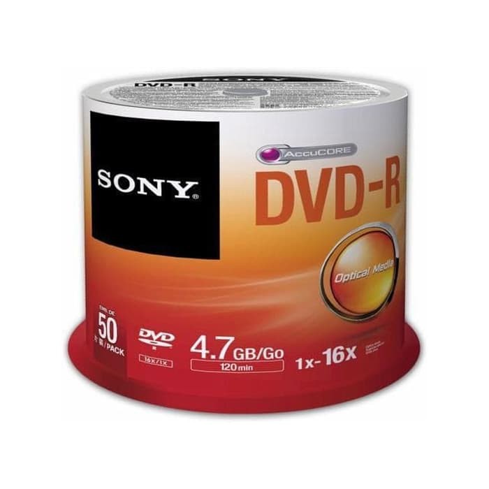Jual Sony DVD-R 4.7GB TABUNG isi 50 DVDR DB50 DVD ORIGINAL | Shopee ...