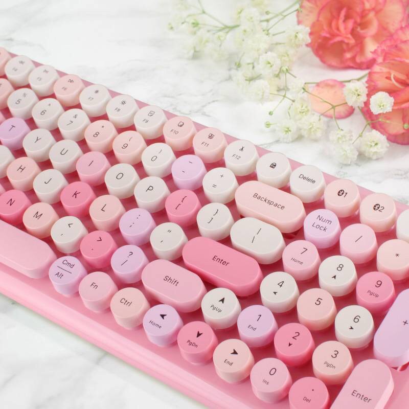 Jual mofii keyboard pink blue green wireless keyboard mofii set ...