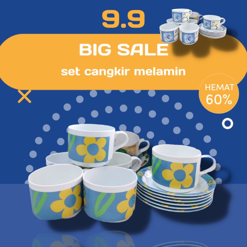 Jual set cangkir melamin isi 12 pcs termurah/set cangkir anti pecah ...