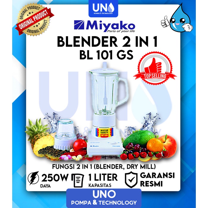 Jual Miyako Blender Kaca 1 Liter BL 101 GS - 101GS (PUTIH) | Shopee ...