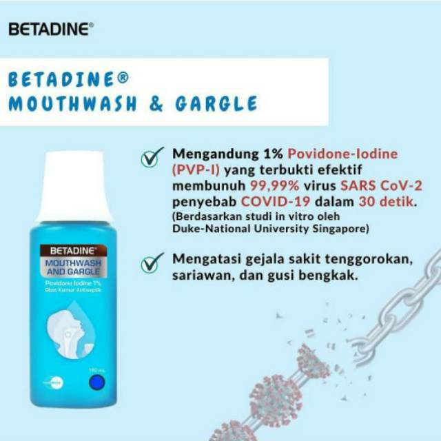 Jual BETADINE Mouthwash & Gargle 190mL (obat kumur) | Shopee Indonesia