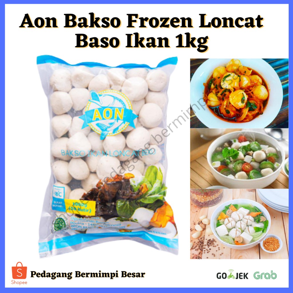 Jual Aon Bakso Frozen Loncat/ Bakso Ikan/ Bakso Ikan Asli/ Frozen ...