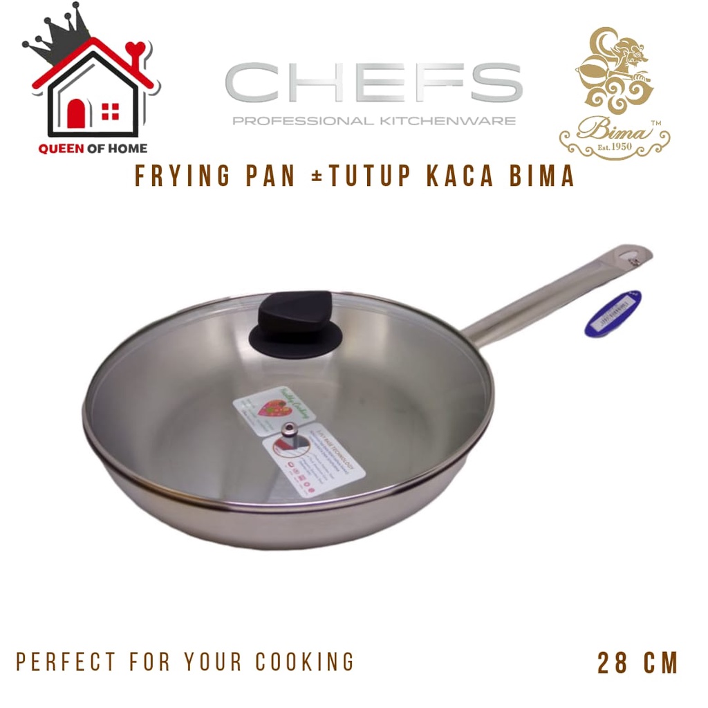 Jual Bima Chefs Frying Pan 28cm Stainless Steel 304 Penggorengan BP1901528 Bima Wajan ...