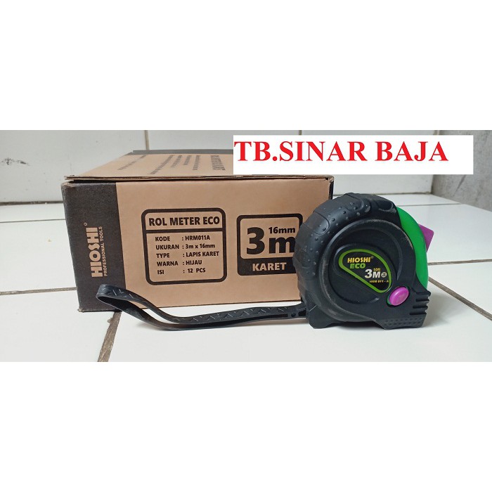 Jual Meteran 3 Meter / Measuring Tape 3 Meter HIOSHI Karet Self Lock ...