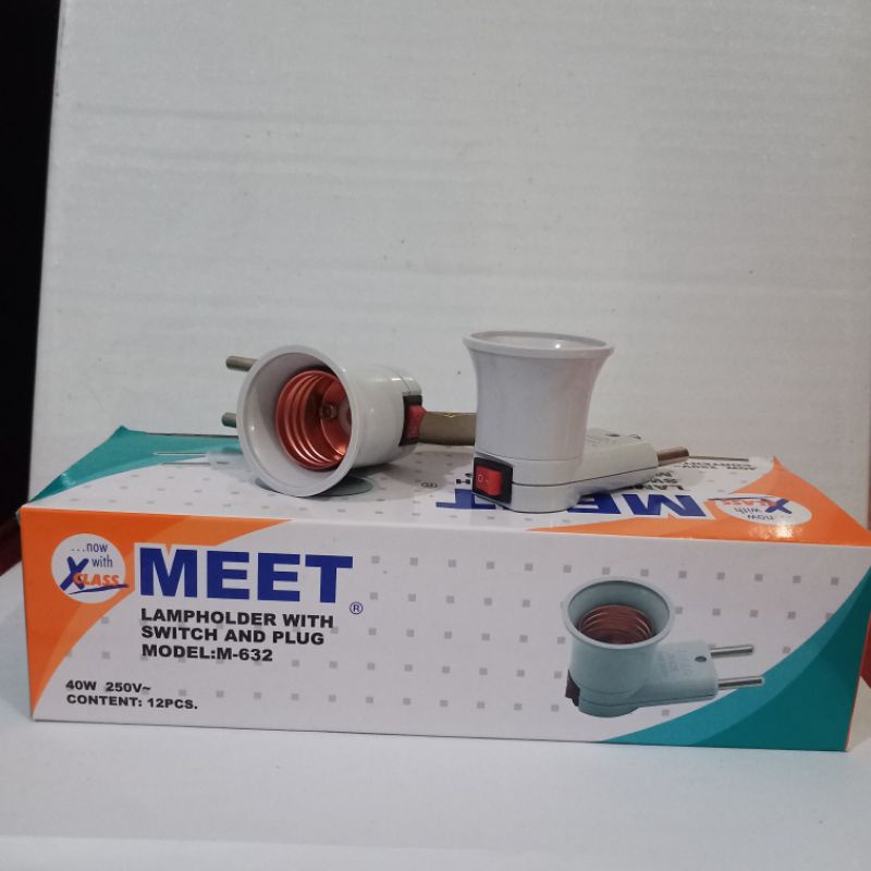 Jual Fitting Lampu Model Colok Meet dengan saklar M632 | Shopee Indonesia