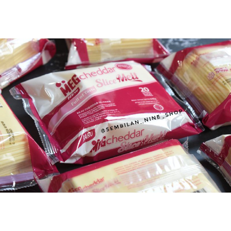 Jual MEG Cheddar SLICE MELT 20 pcs Slice Melt Keju Cheddar Cheese ...