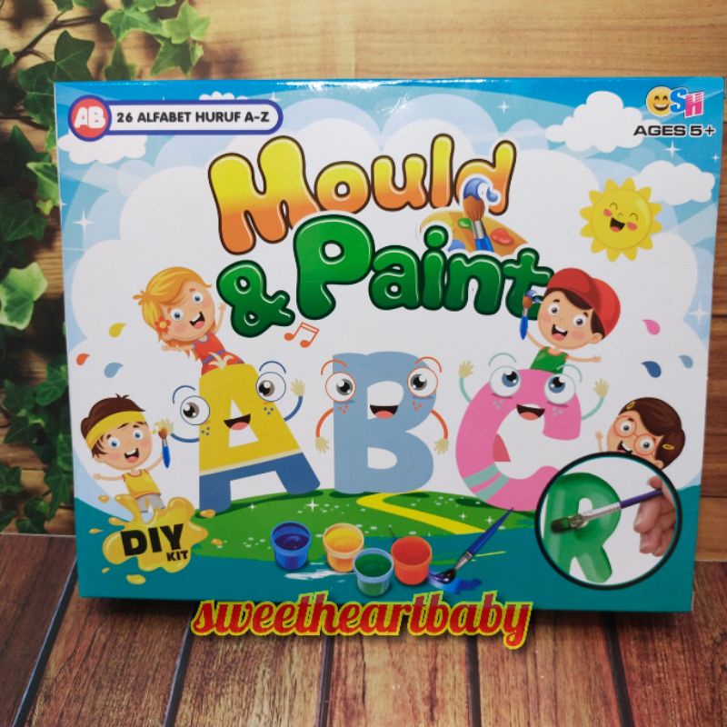 Jual Mainan edukasi DIY mold and paint Alphabet A-Z , DIY mencetak dan ...