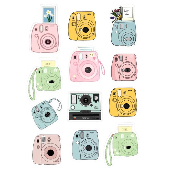 Jual stiker kamera stiker polaroid stiker aesthetic | Shopee Indonesia