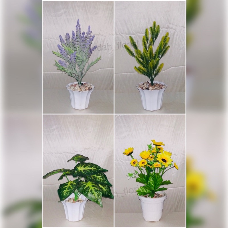 Jual Bunga Hias Meja Artificial/ Bunga Lavender/ Bunga Matahari/ Daun ...