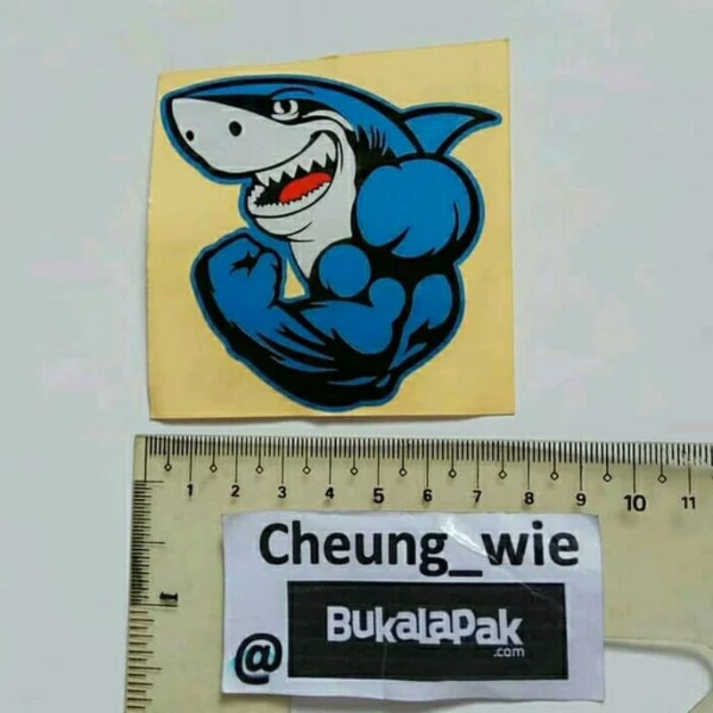 Jual Stiker / Sticker Cutting Logo Shark Hiu Muscle 02 size 8cm ...