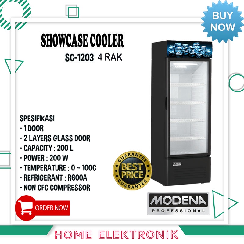 Jual SHOWCASE COOLER MODENA SC-1203 4 RAK 200 Liter | Shopee Indonesia