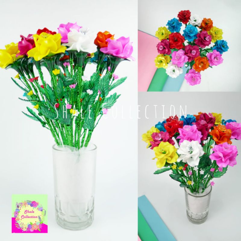 Jual Bunga mawar akrilik per tangkai Bunga artificial bunga hias wisuda ...