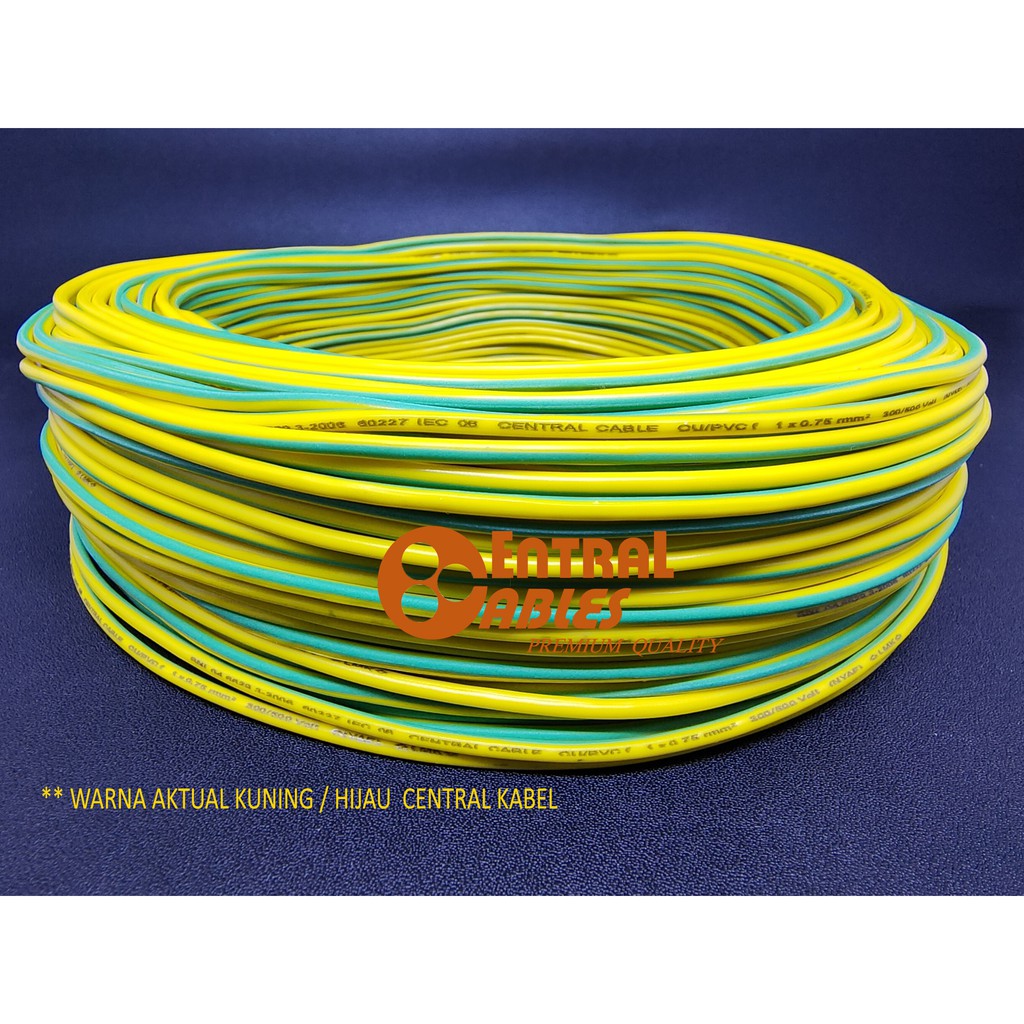 Jual SNI CENTRAL KABEL NYAF 1.5 Sqmm 750V 50Meter ( H07VK / AF / BVR 1.5mm 1x1.5mm 1.5Sqmm 1x1 ...