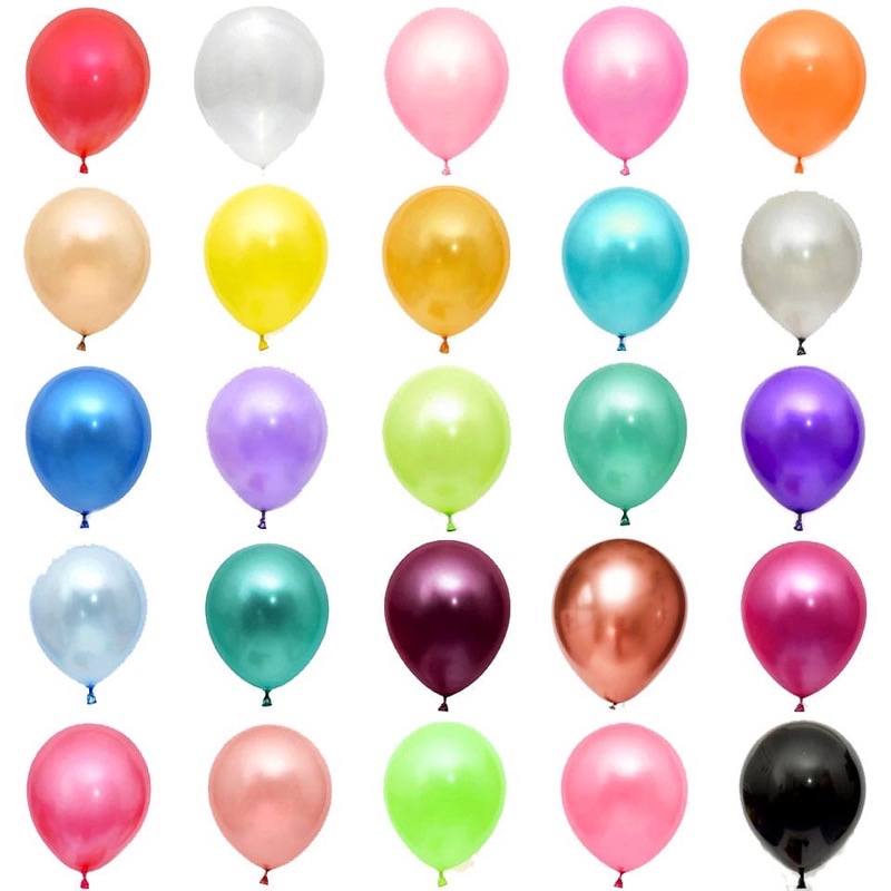 Jual Balon Metalik Latex Tebal 12 inc / Balon Pesta / Balon Ulang Tahun ...