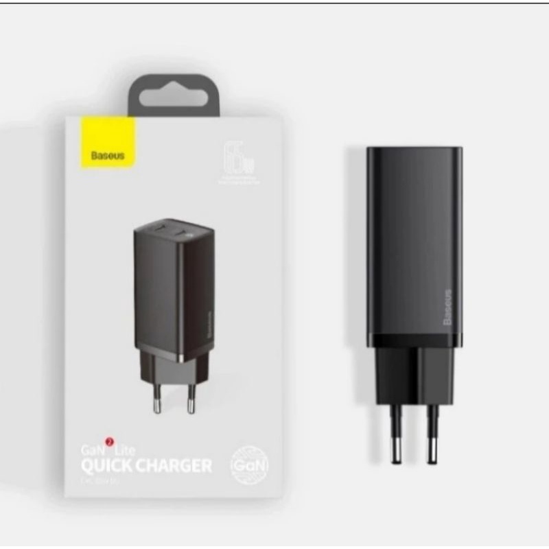 Jual BASEUS ADAPTER GEN 2 TYPE C FAST CHARGING C+C 65W -HITAM | Shopee ...