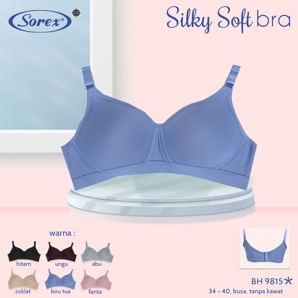Jual Bra Wanita BH Sorex Tanpa Kawat Busa Sedang Cup Besar Kait 3 ...