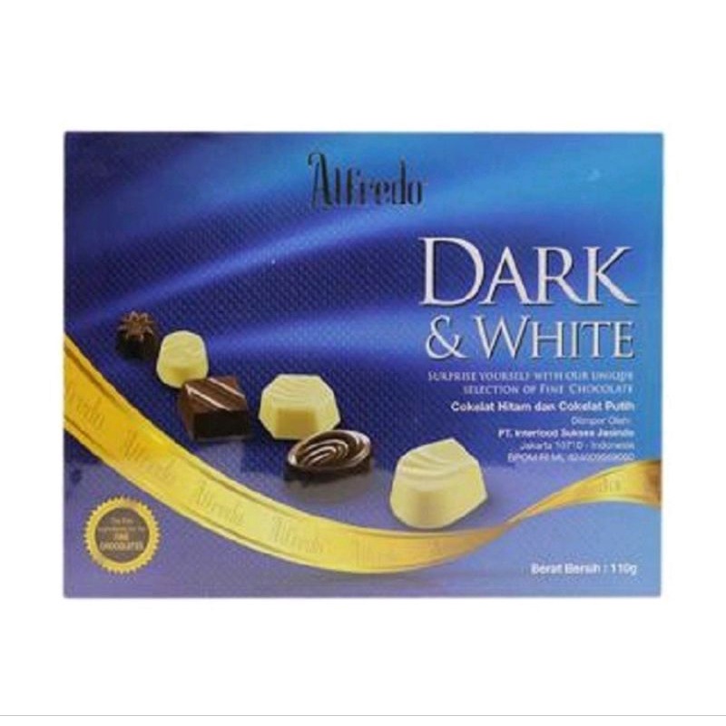 Jual Alfredo Chocolate Box 110 Gram Milk White Dark Coklat Alfredo ...