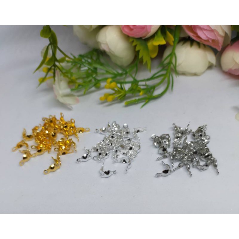 Jual 100 Pcs Dan 50 Pcs Kokot Kodokan warna silfer ,emas / Kokot Tali ...