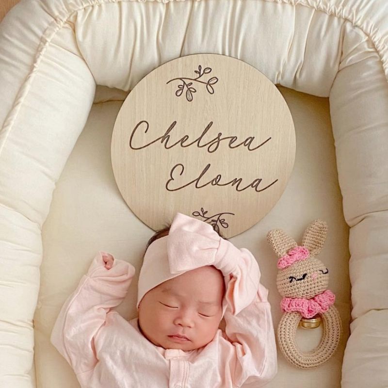 Jual CHELSEA ELONA Name Plaque | Photo Props Bayi Wooden Baby Name ...