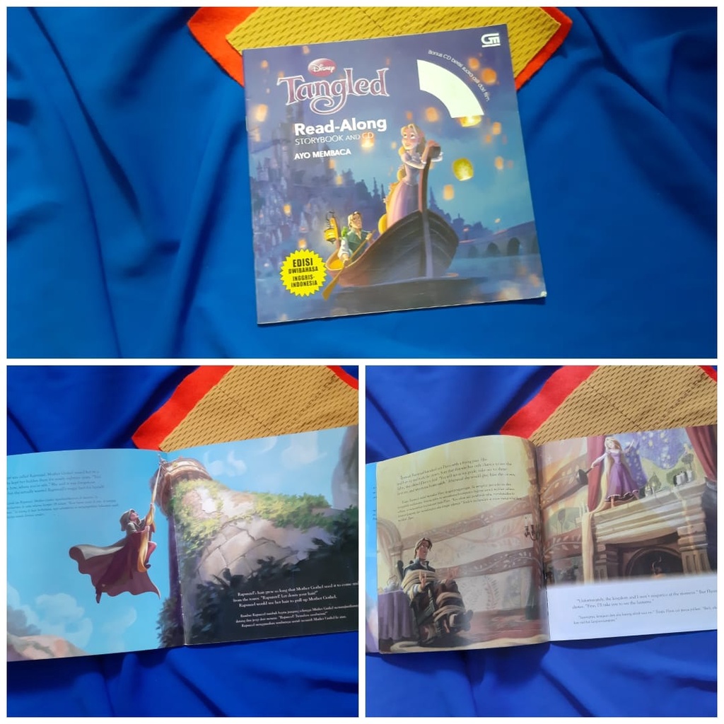 Jual Tangled Read Along Storybook Dwibahasa buku anak cerita bekas second preloved | Shopee ...