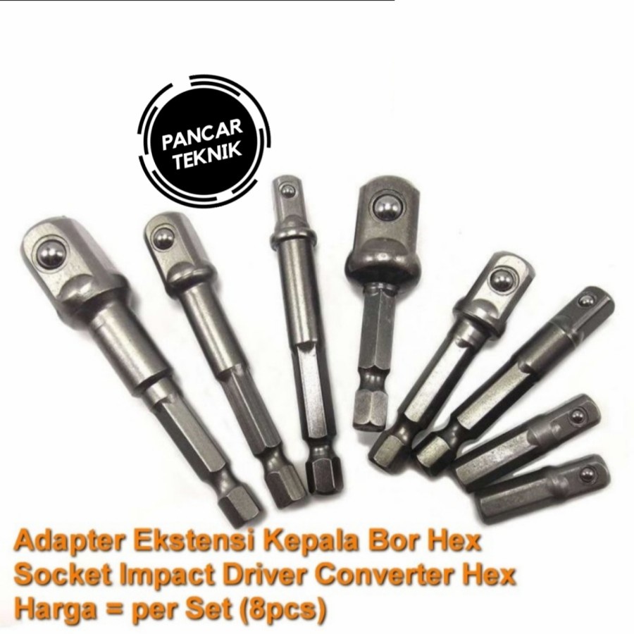 Jual Adapter Kepala Bor Kunci Sok Shock Socket Impact Driver Wrench Set ...