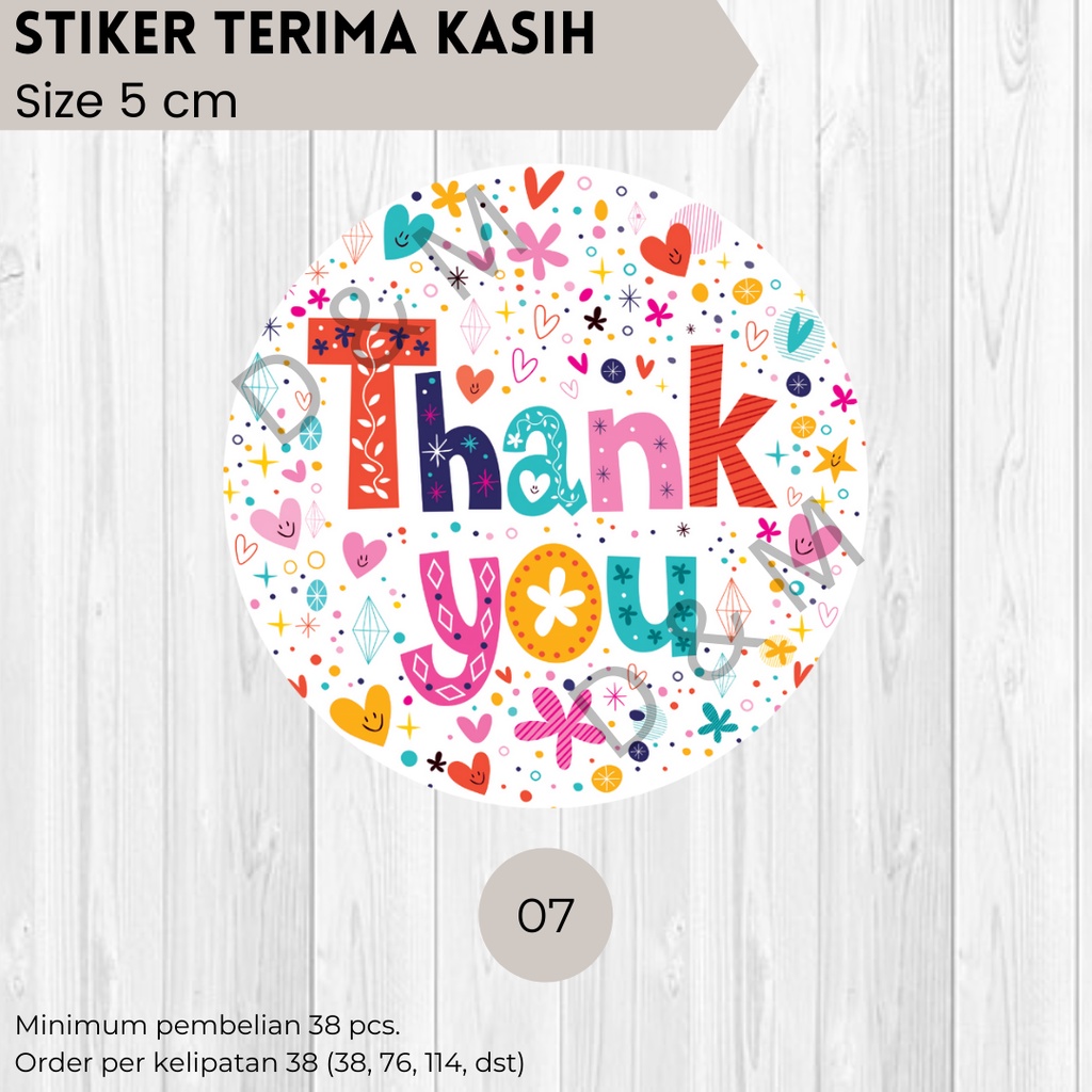 Jual Stiker Terima Kasih Thank You Sticker Label Thank You Stiker Cromo ...
