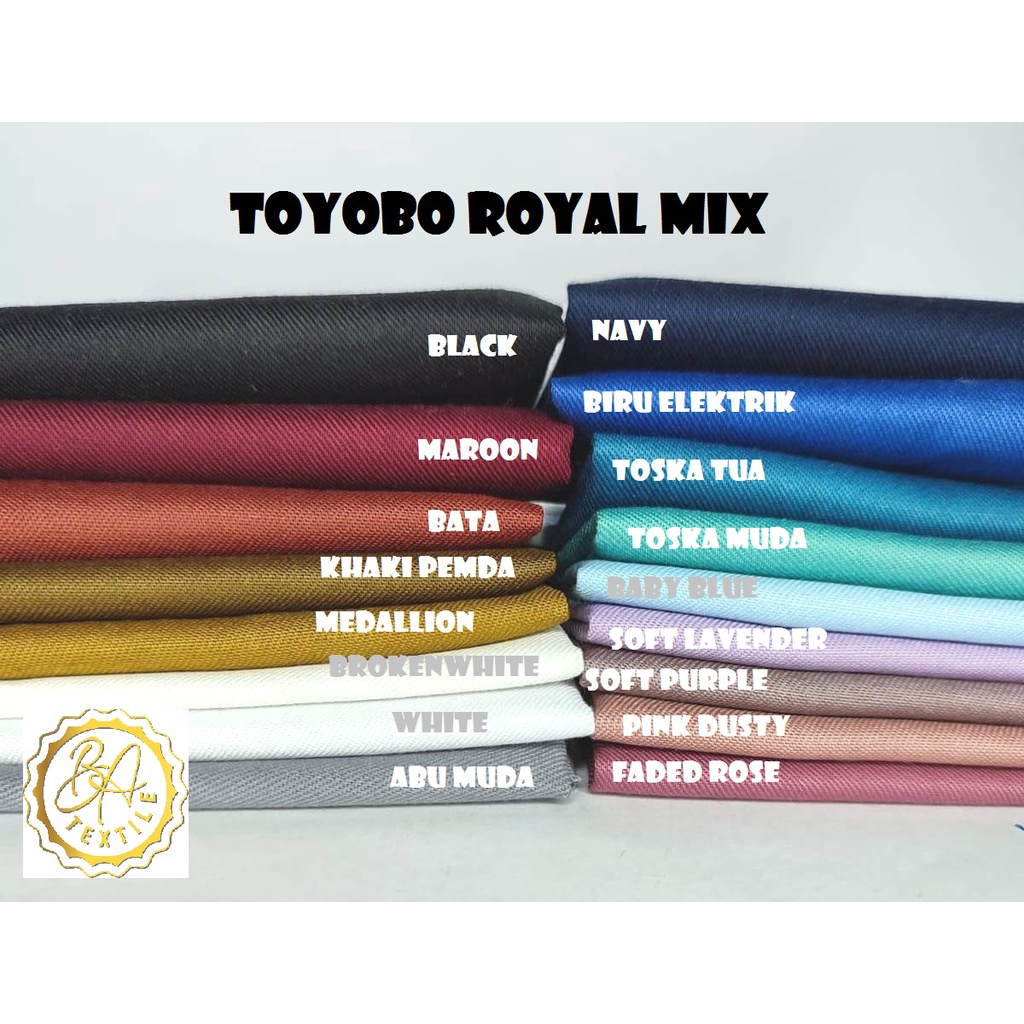 Jual 1 Meter Kain Toyobo Royal Mix /Bahan Toyobo Royal Mix Original RM ...