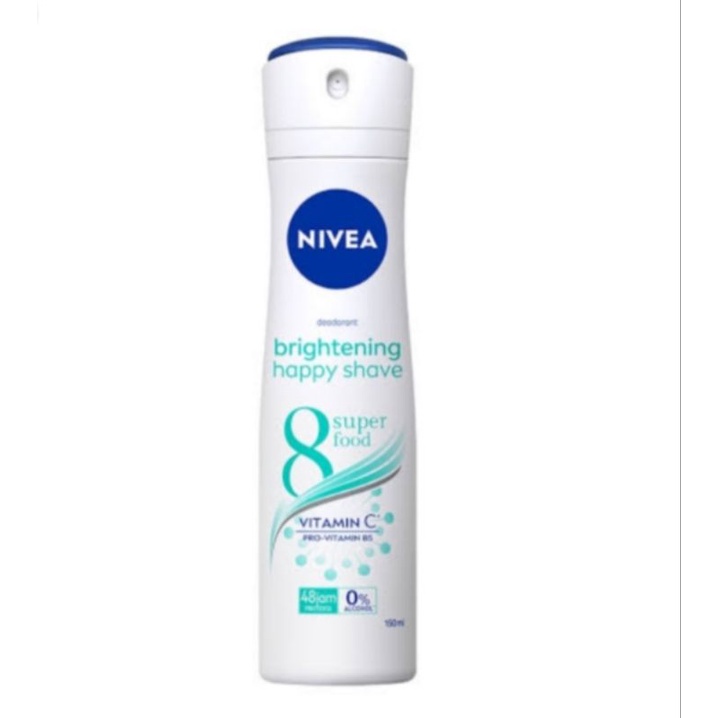 Jual Nivea Deodorant Spray Brightening Happy Shave 150mL | Shopee Indonesia