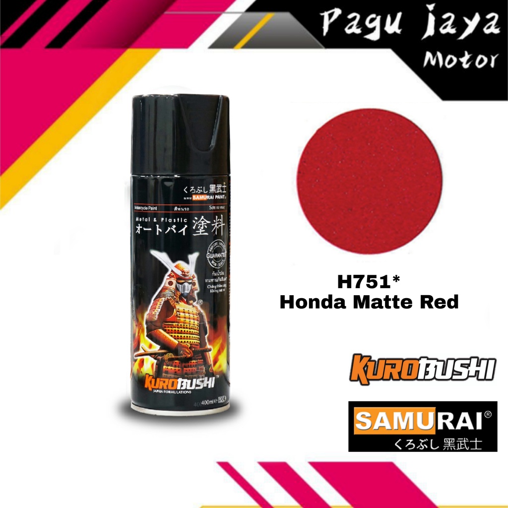 Jual samurai paint 400ml H751* HONDA MATTE RED MERAH DOFF PCX cat semprot spray paint pilox ...